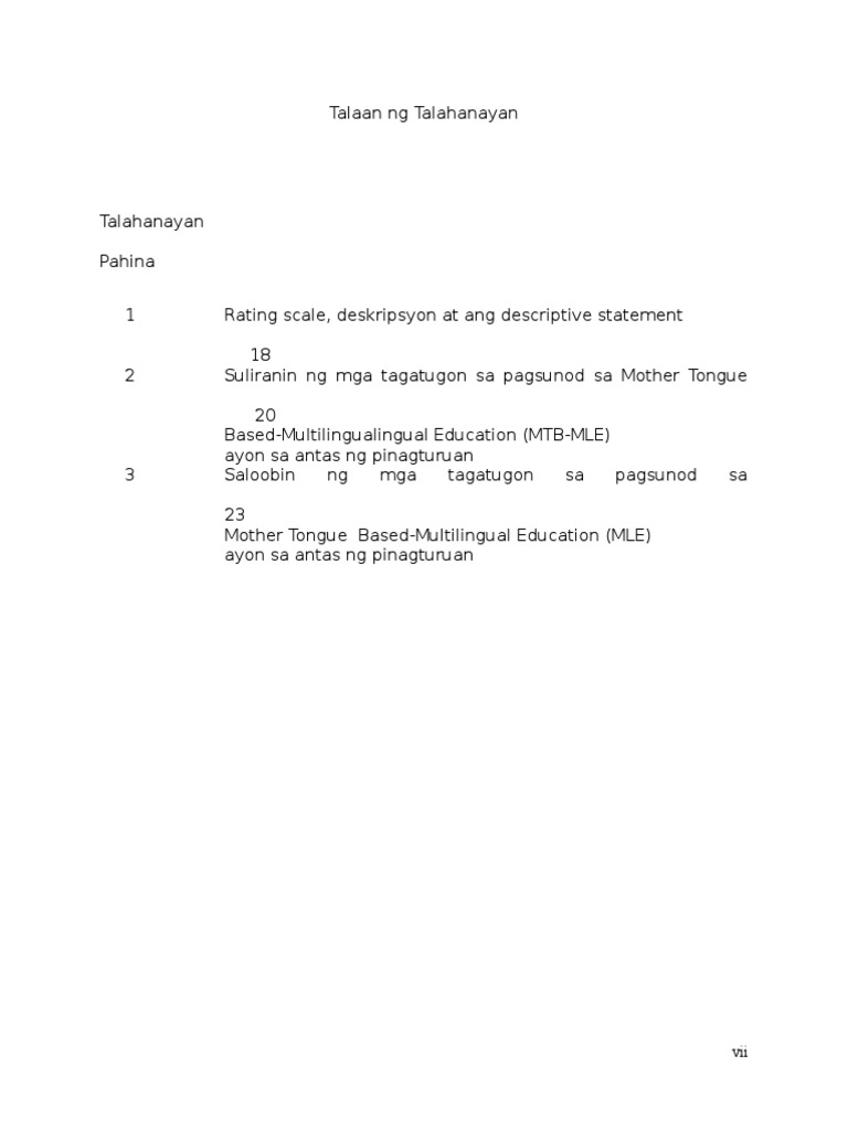 Talaan NG Talahanayan | PDF