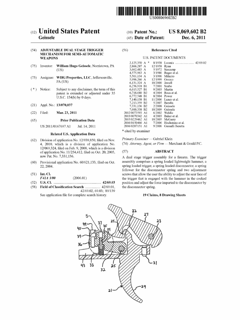 Ulllted States Patent (10) Patent N0.: US 8,069,602 B2 | PDF | Trigger ...