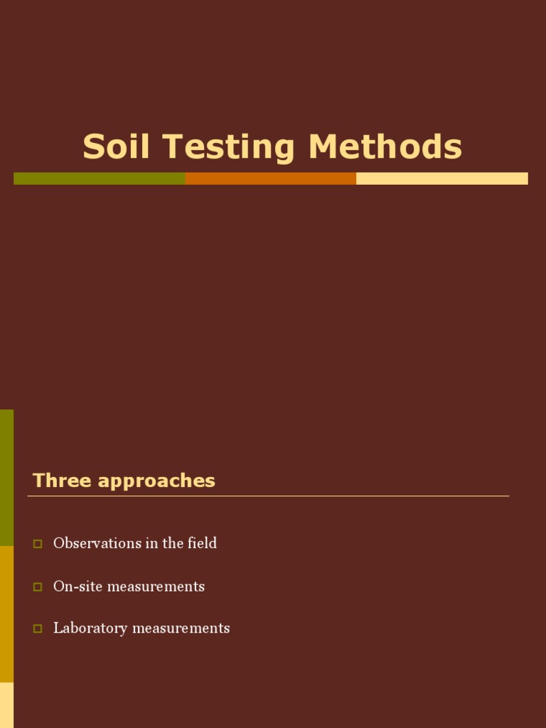 soil testing methods.ppt | Soil | Sampling (Statistics)