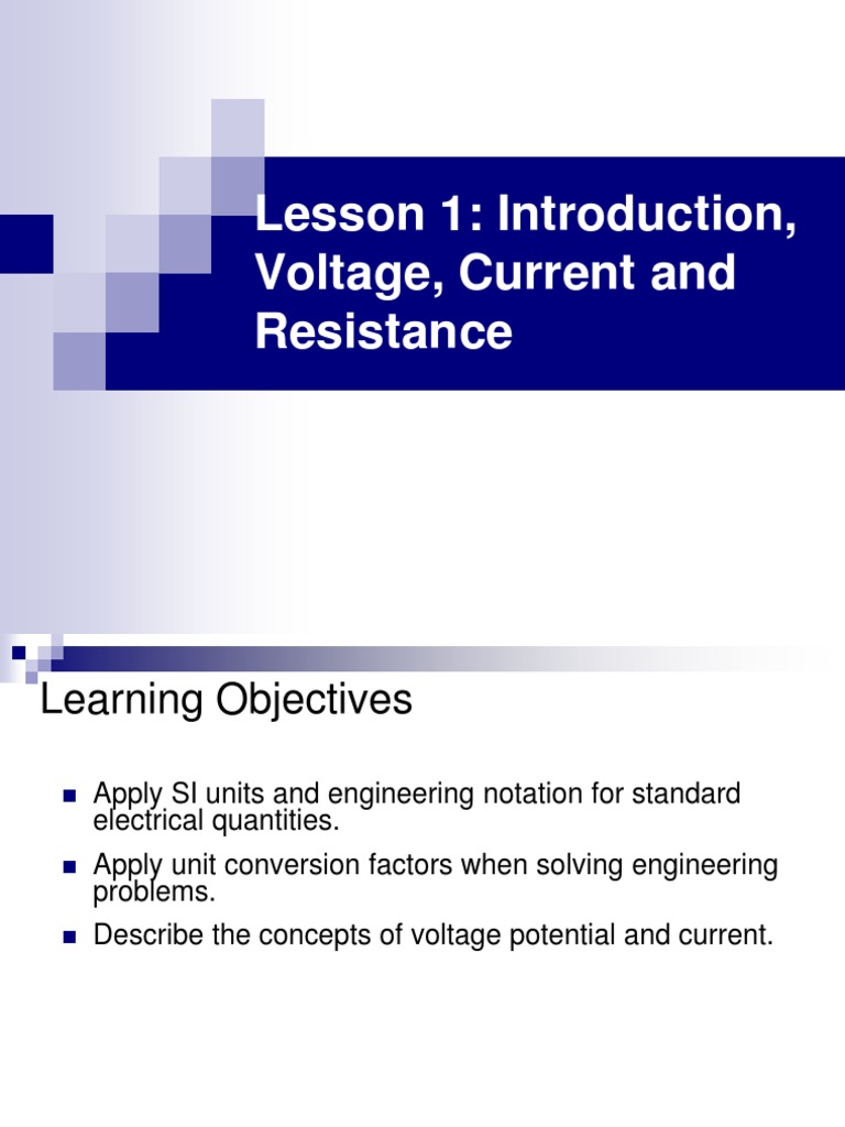 Introduction to Electrical Fundamentals: Defining Voltage, Current and ...