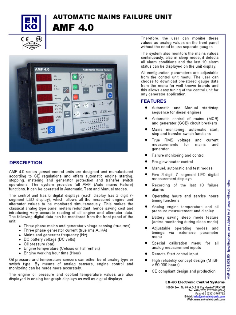 Amf4 0 | PDF | Mains Electricity | Relay