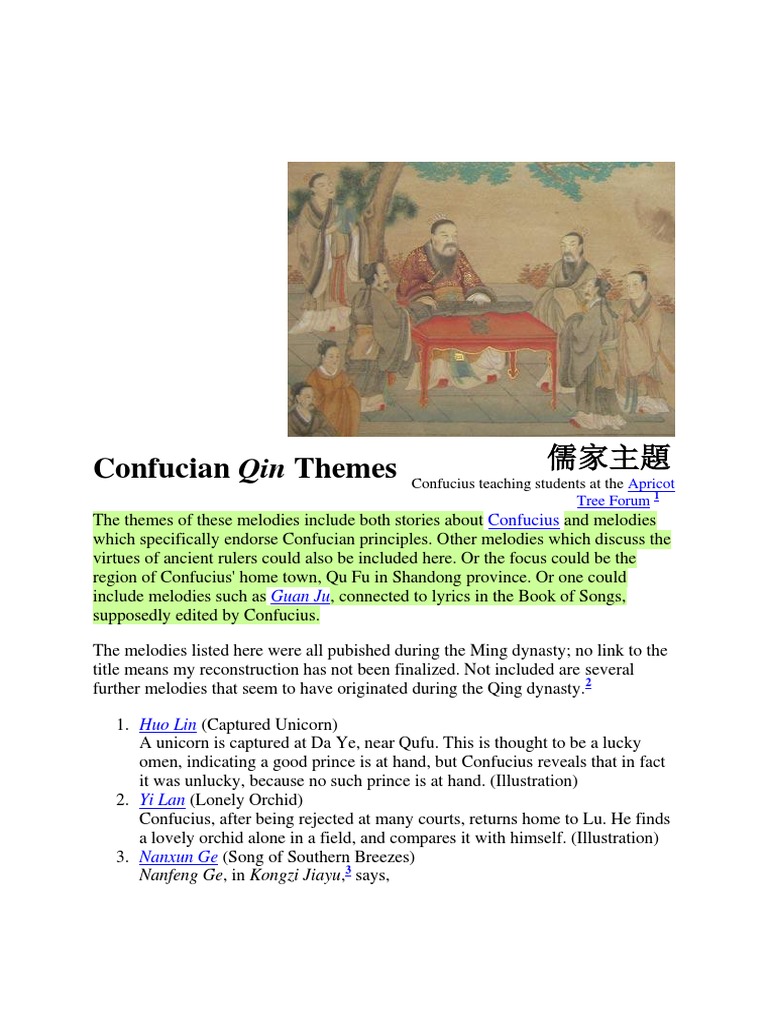 Confucian Qin Themes: Guan Ju | PDF | Confucius | Confucianism