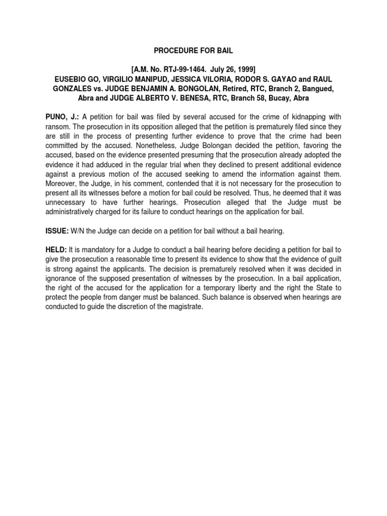 Right To Bail Cases | PDF | Bail | Extradition