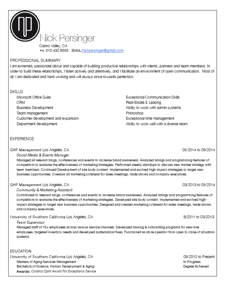 Nick Resume v1 Border | PDF | Self-Improvement