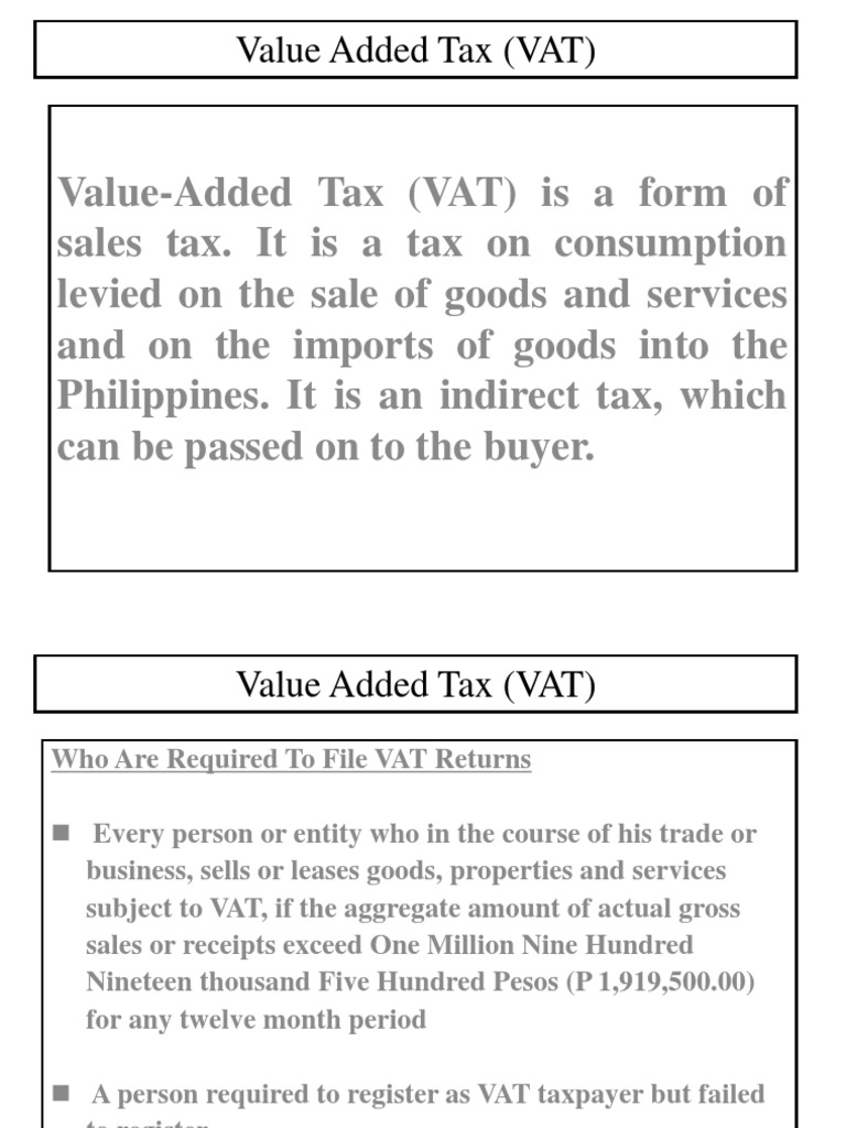 TAX-VAT | Value Added Tax | Value Added