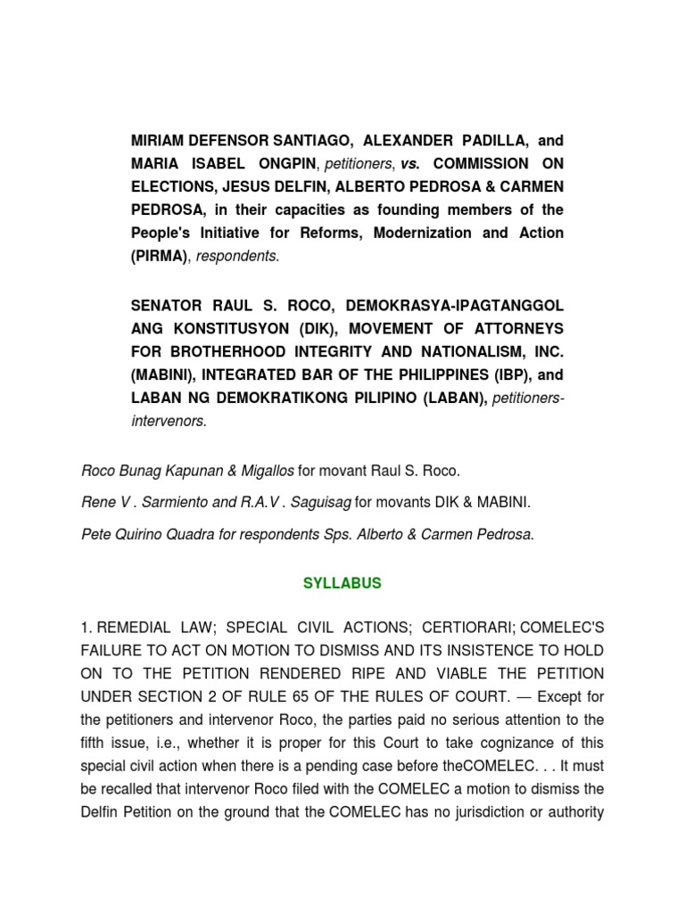 Consti 2 Cases | Download Free PDF | Initiative | Constitutional Amendment