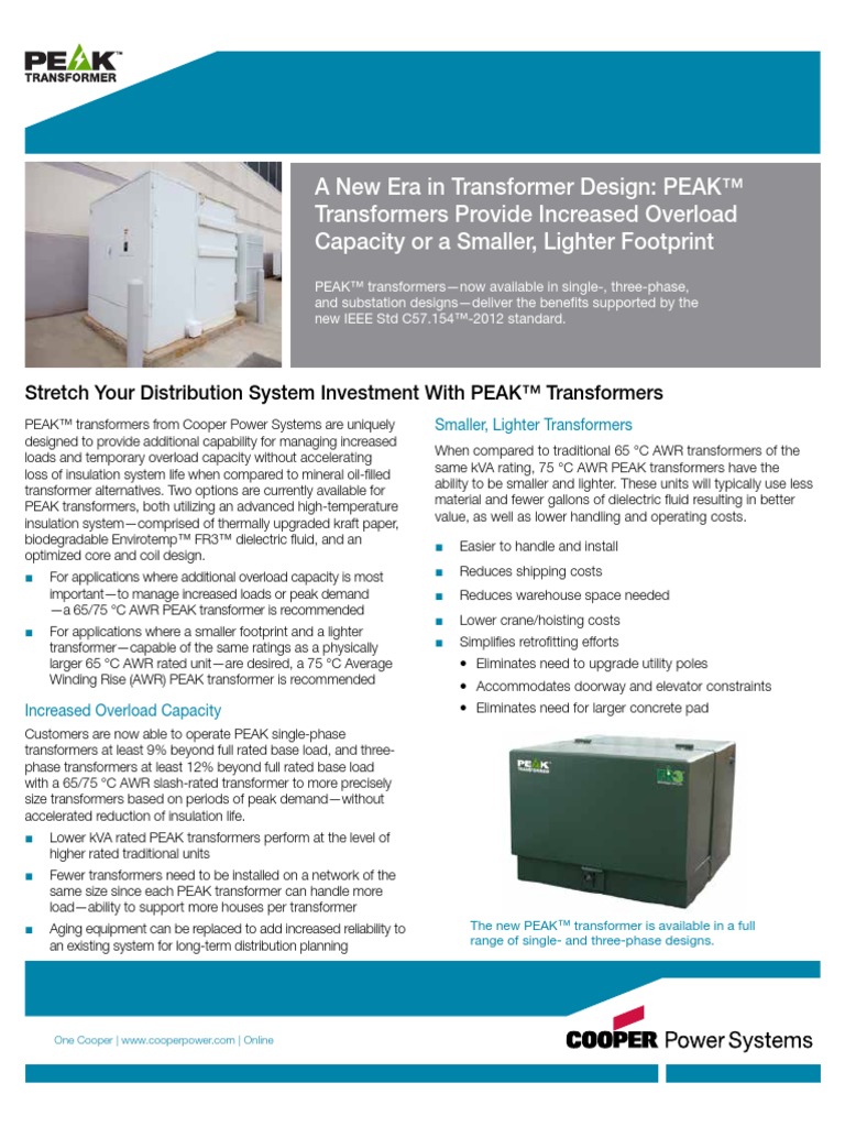 A New Era in Transformer Design: PEAK™ Transformers Provide Increased Overload Capacity or A ...