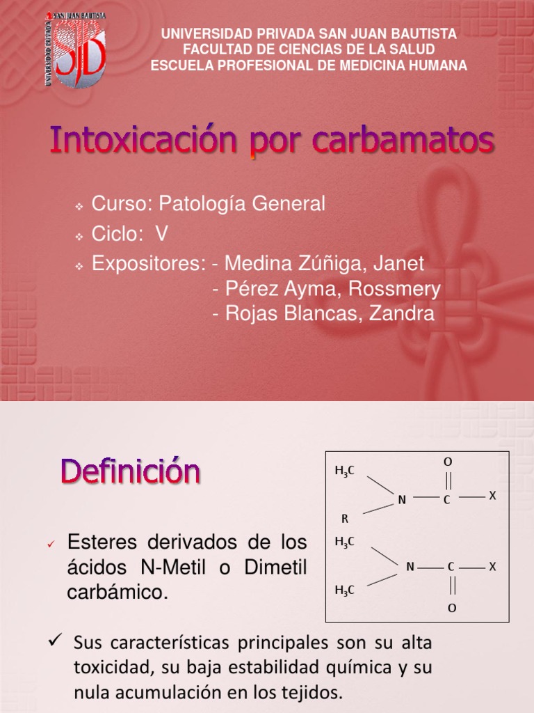 Carbamatos | PDF | Medicina CLINICA | Especialidades Medicas