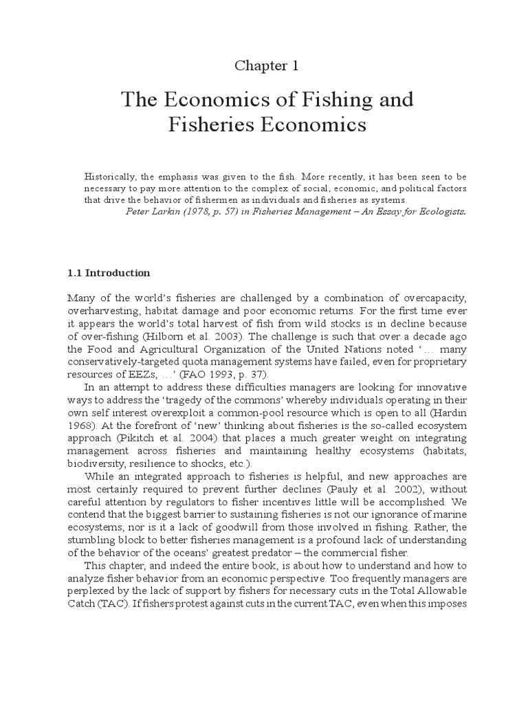 Economics For Fisheries Management Ch1 | PDF