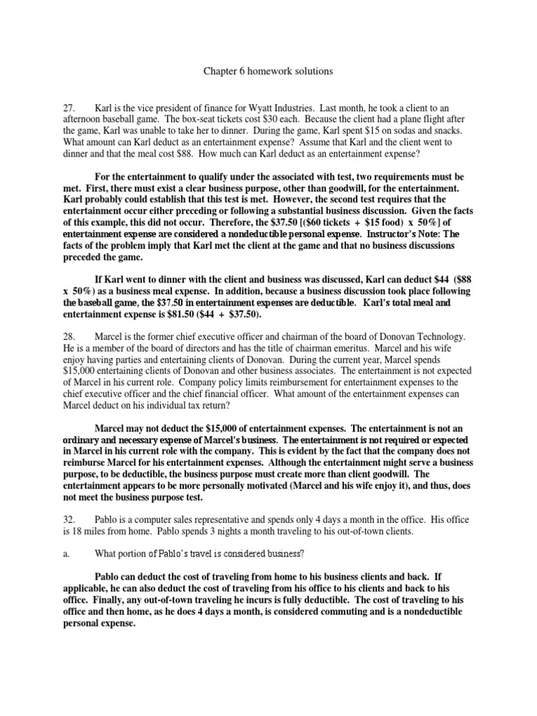 Chapter 6 (A) Homework Solutions | PDF | Tax Deduction | Income Tax In ...