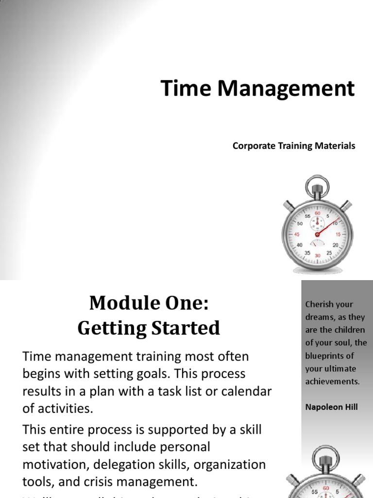 Time Management: Corporate Training Materials | PDF | Procrastination ...