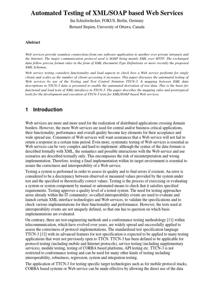 Testing Web Services Pdf Web Service Xml