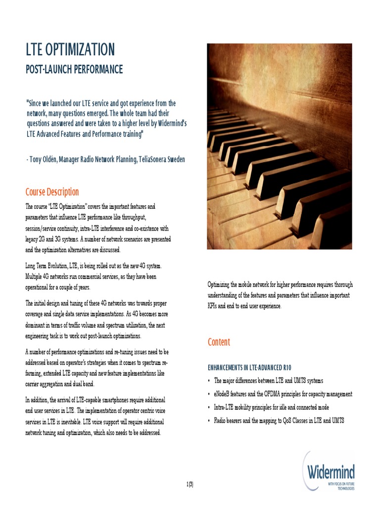 WM0098-A LTE Optimization Post-Launch Performance | PDF | Lte (Telecommunication) | 4 G