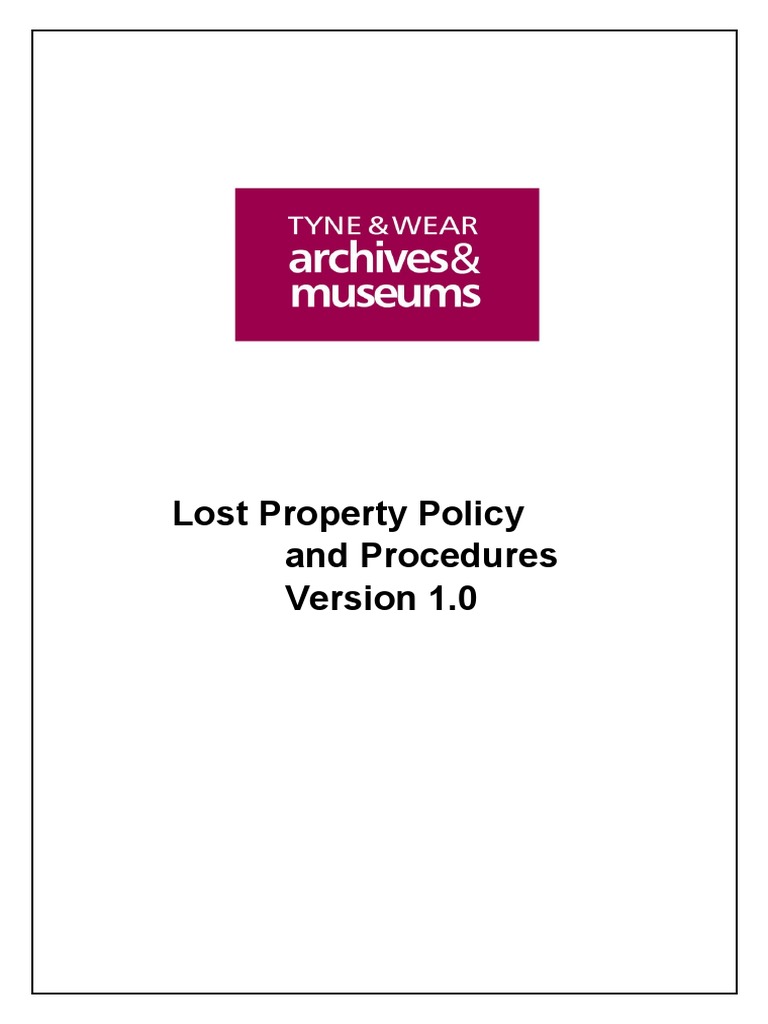 Lost Property Policy v1 - 0 | PDF | Ownership | Property