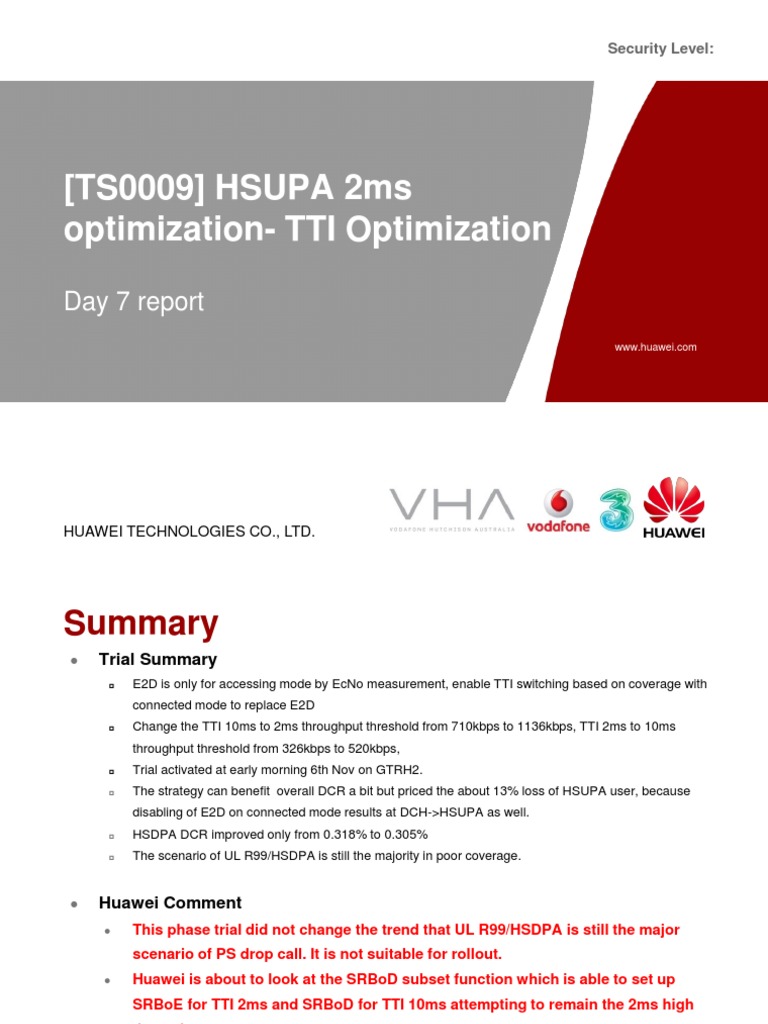 HSUPA 2ms Optimization-TTI Optimize - Phase 4 Day 7 Report V1.0 | PDF ...