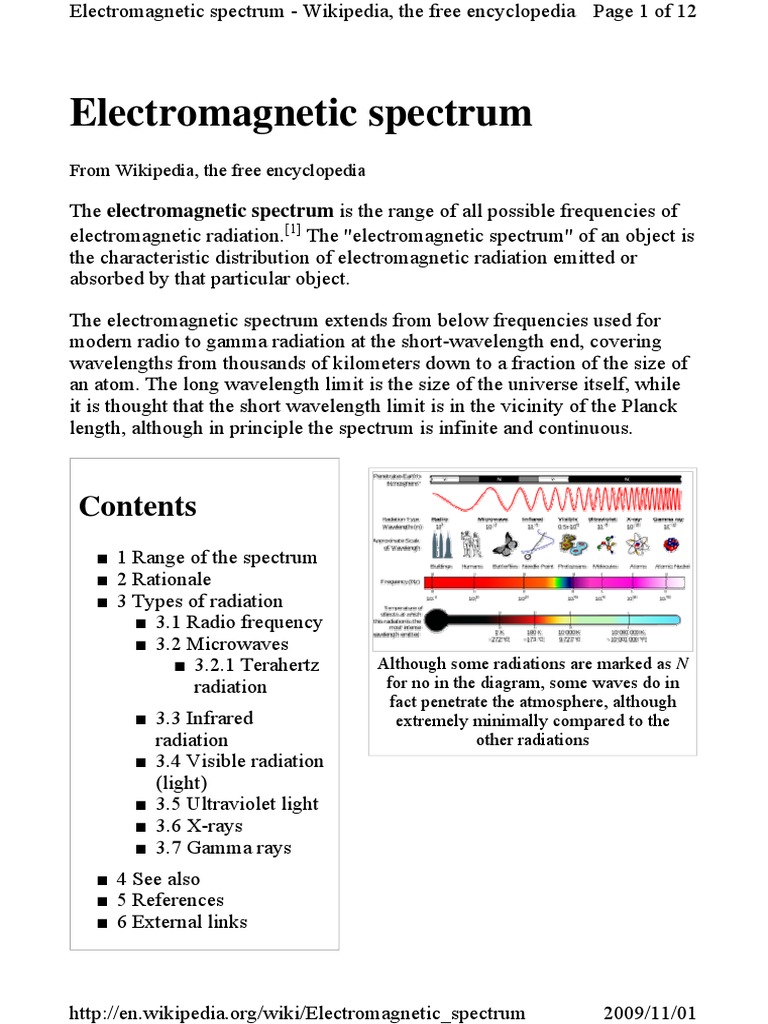 Electromagnetic Spectrum | PDF | Electromagnetic Spectrum | Infrared