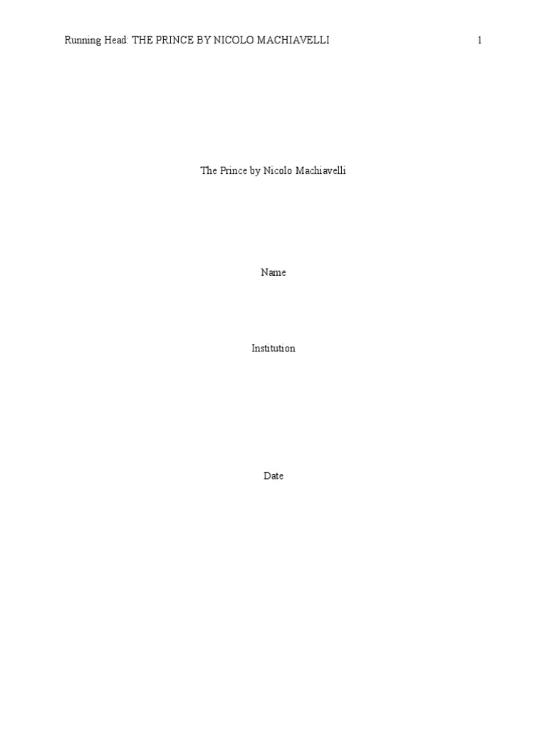 Machiavelli's The Prince: Leadership Insights | PDF | The Prince ...
