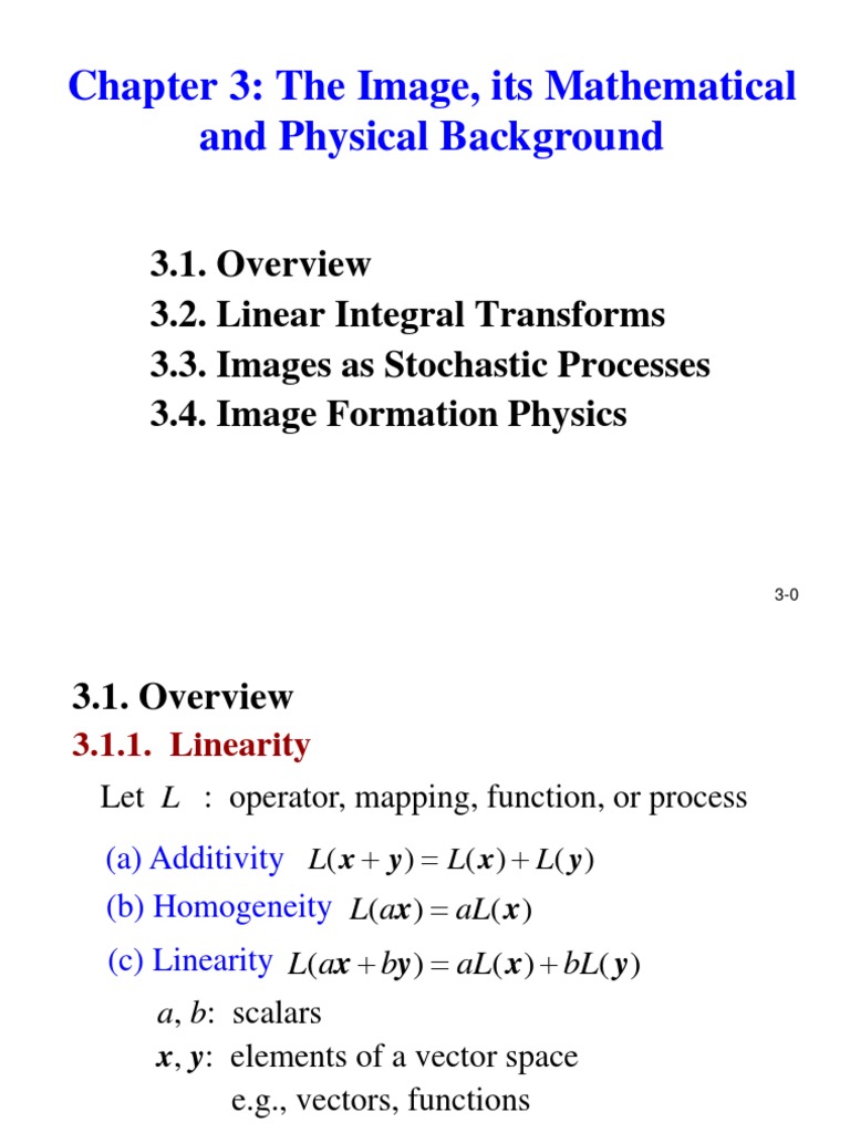 Chapter 3: The Image, Its Mathematical and Physical Background | PDF ...