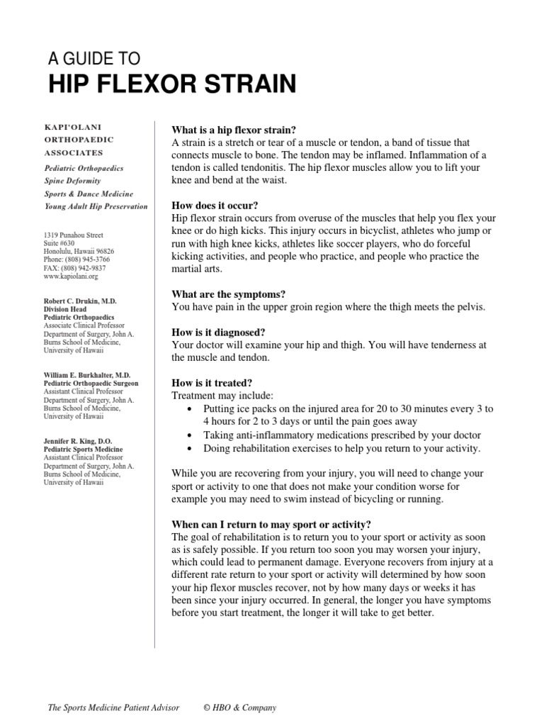 Hip Flexor Strain | PDF | Orthopedic Surgery | Knee