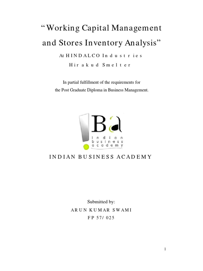 Hindalco Working Capital & Inventory Analysis | PDF | Working Capital ...