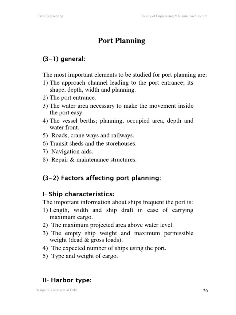 Port Planning - Notes | PDF | Ships | Port