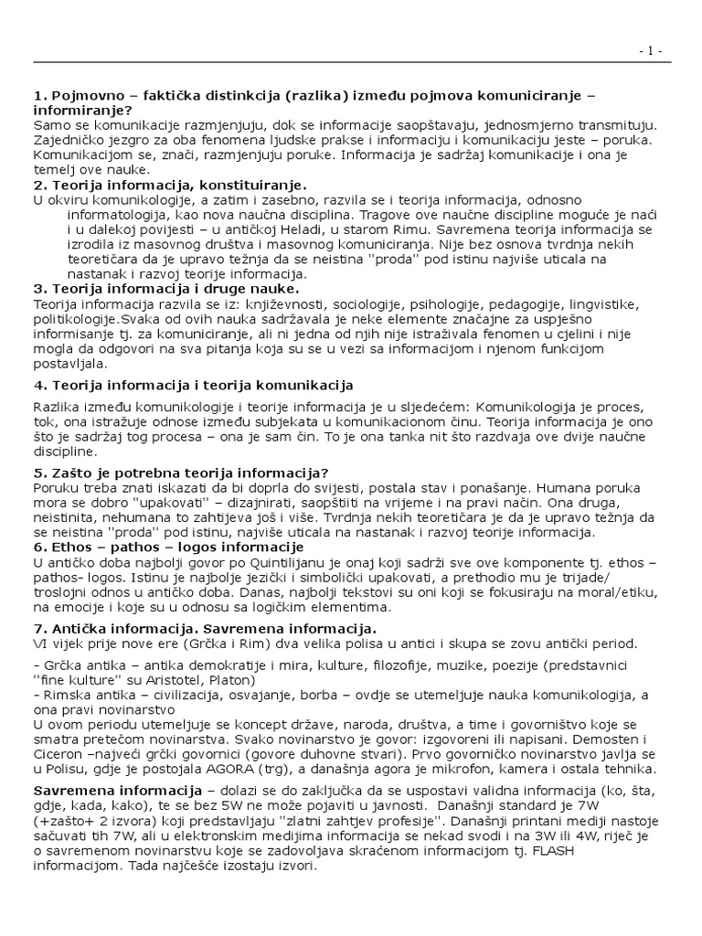 Teorija Informacija - Skripta | PDF