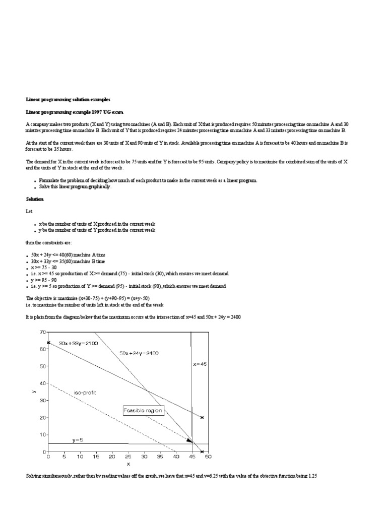 Linear Programming Solution Examples | PDF | Linear Programming ...
