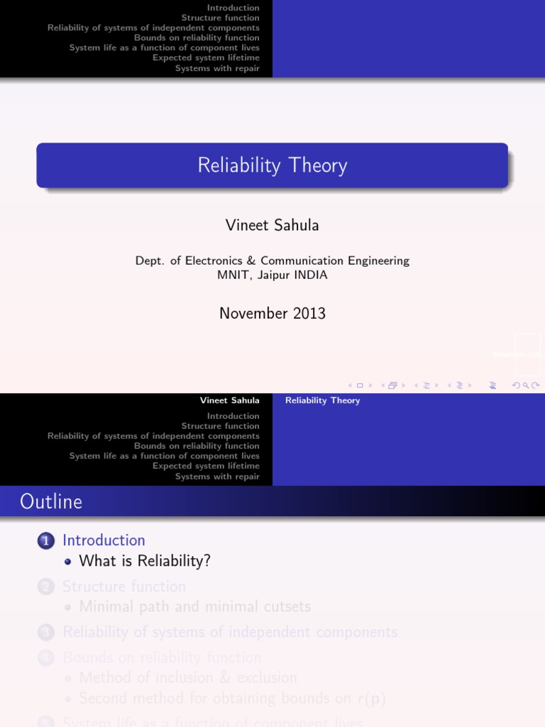 Reliability Theory | Descargar gratis PDF | Mathematical Objects ... Reliability Theory | Descargar gratis PDF | Mathematical Objects ...