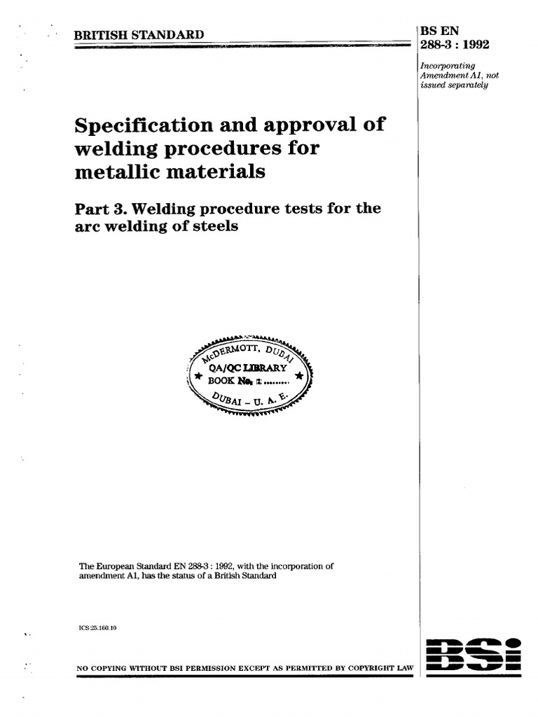 BS en 288-3 | PDF