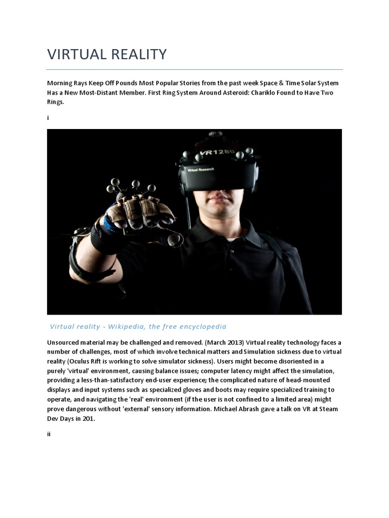 Virtual Reality | PDF | Virtual Reality | Oculus Vr