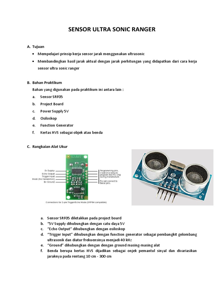 Rumus Jarak Sensor Ultrasonik SRF05 | PDF | Komputer | Teknologi & Rekayasa