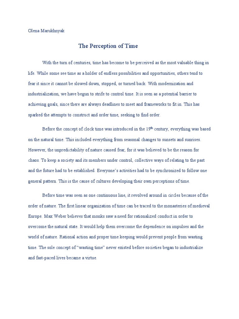 Cultural Perspectives on Time Perception | PDF | Individualism ...