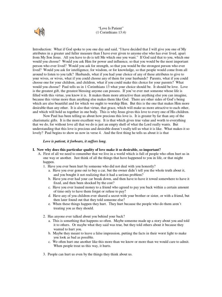 Love Is Patient | PDF | Sin | Anger