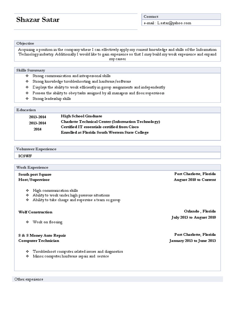 Christopher Shazar's IT Career Profile | PDF
