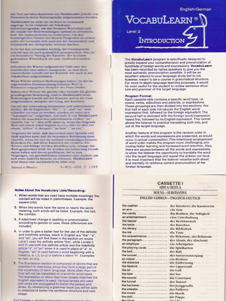 VocabuLearn German Level 2 | PDF