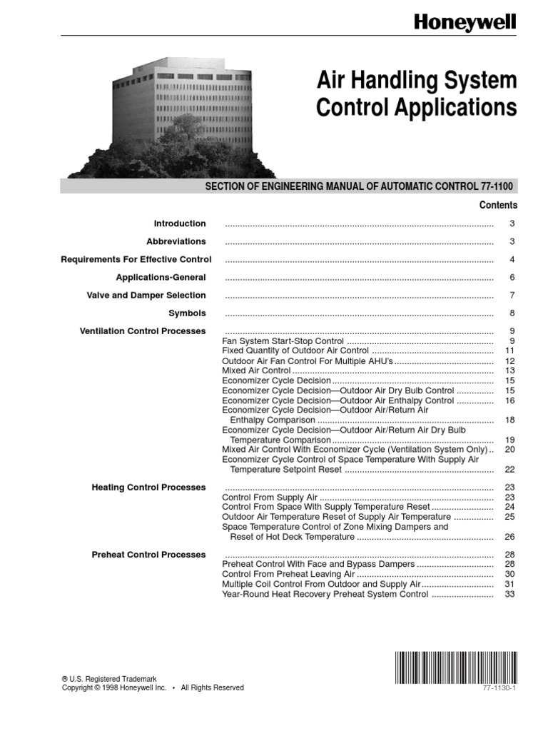 Air Handling System Control Fundamentals | PDF | Hvac | Duct (Flow)