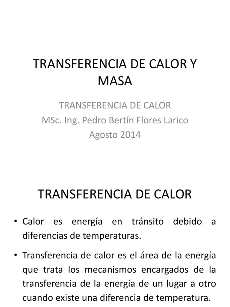 1 2014 Curso Transferencia de Calor Introduccion Pedro Flores Seer ...