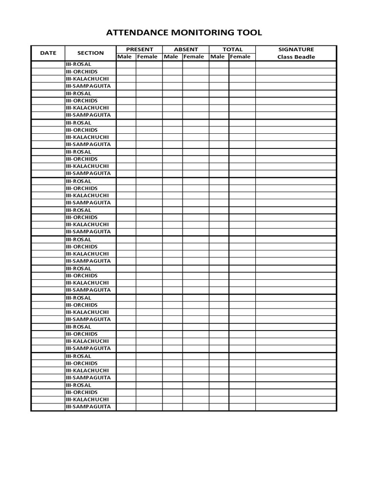 Class Attendance Tracker | PDF | Business | Technology & Engineering