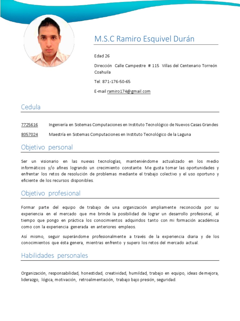 Perfil Profesional de Ramiro Esquivel Durán | PDF | Adobe Systems | Adobe Dreamweaver