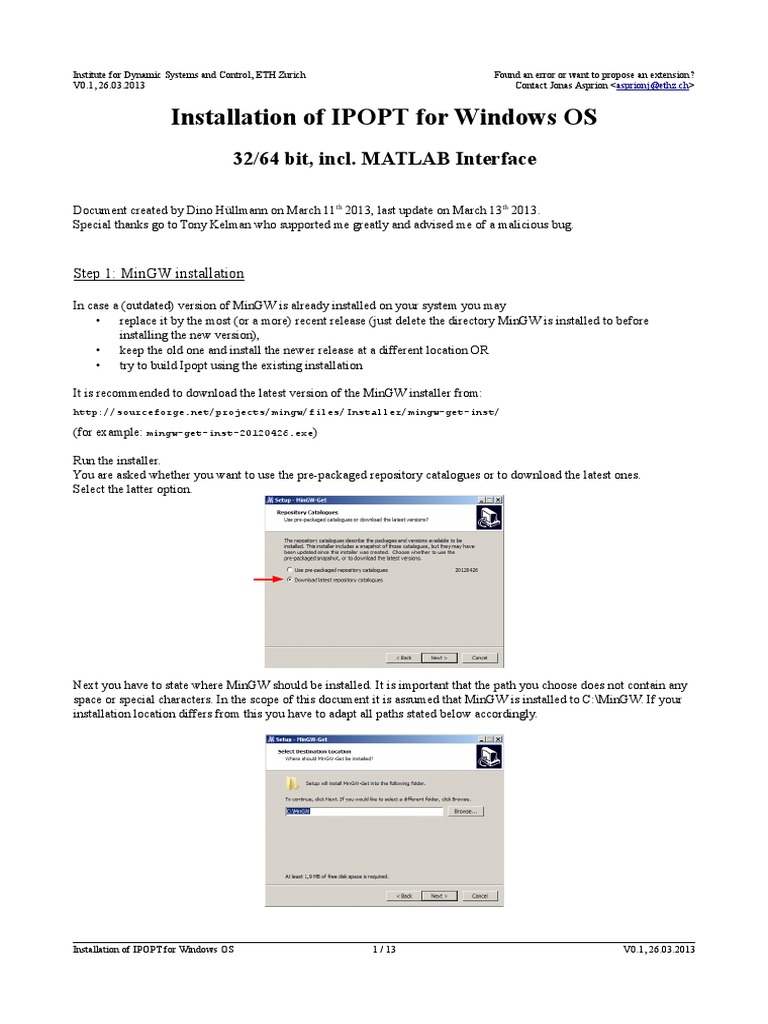 Installing IPOPT in Windows PDF | PDF | Command Line Interface | Matlab