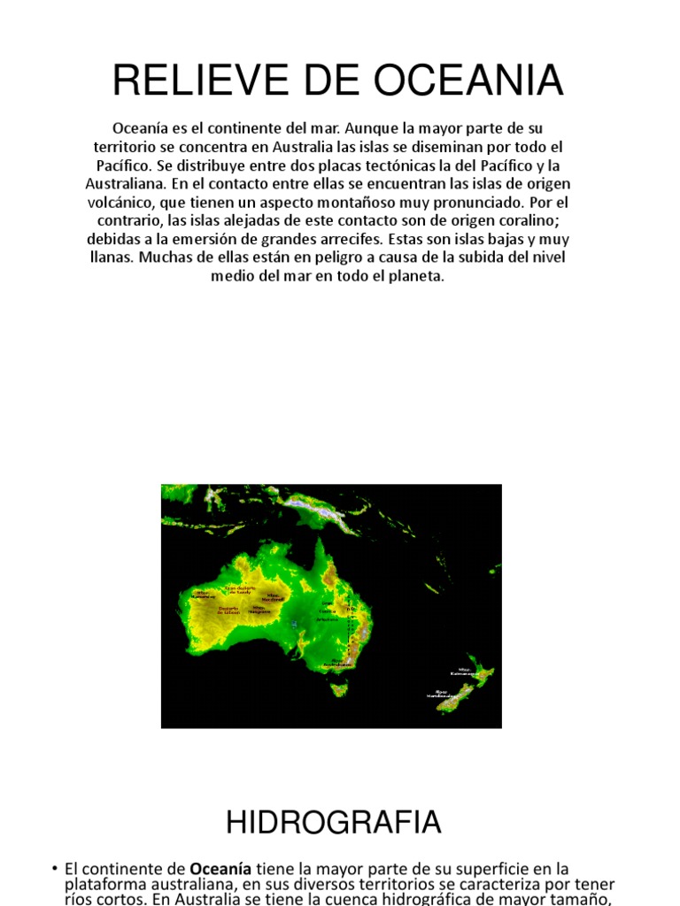 Relieve de Oceania | PDF | Oceanía | Geografía