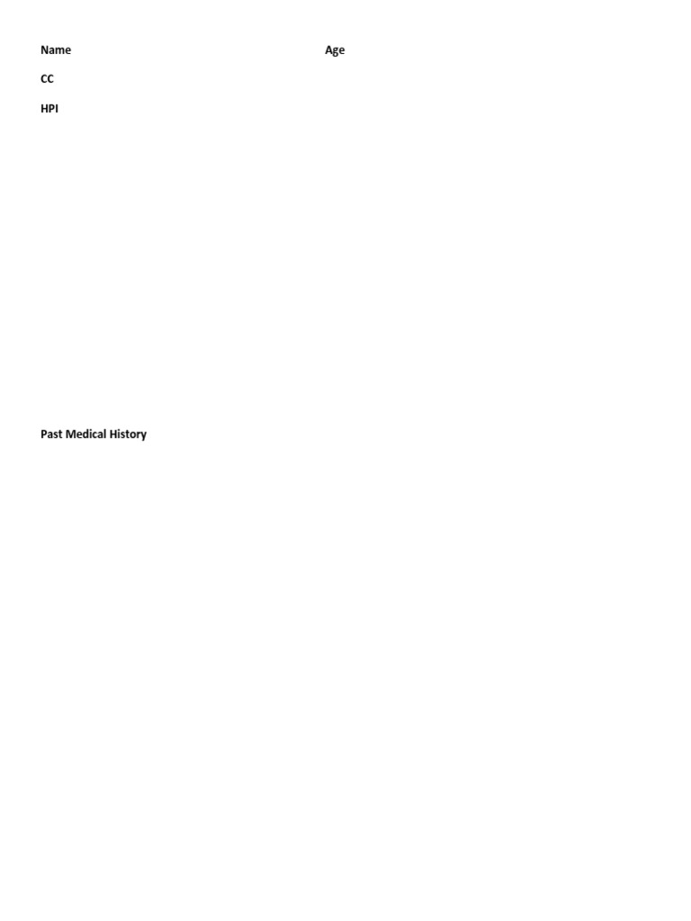 History and Physical Exam Template | PDF