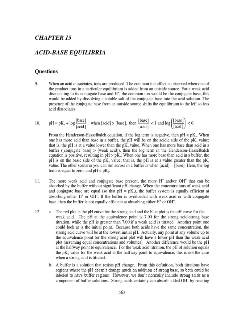CH 15 | PDF | Acid Dissociation Constant | Buffer Solution