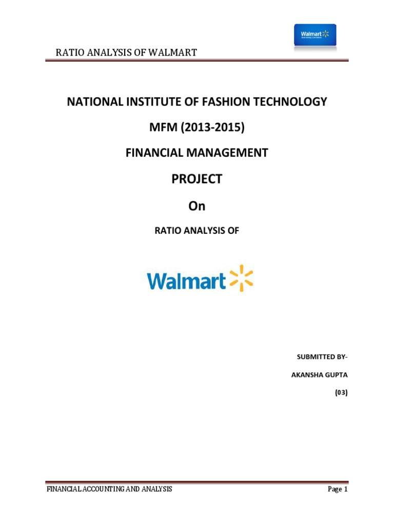 Walmart Financial Ratio Analysis | PDF | Revenue | Equity (Finance)