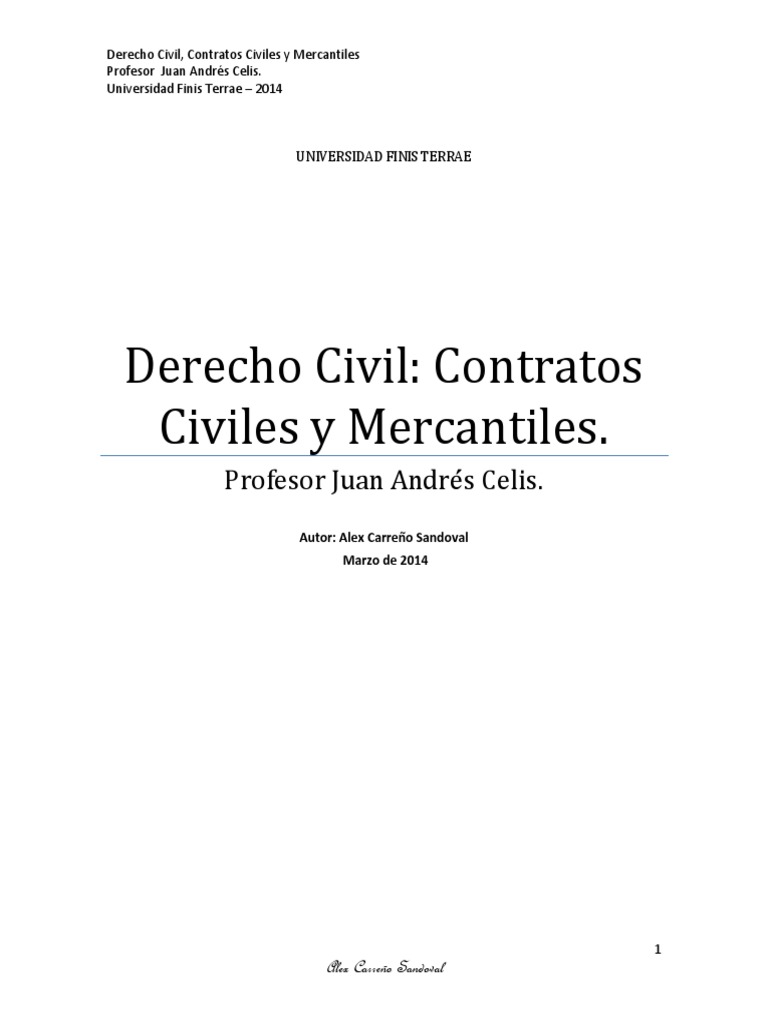 Contratos Civiles y Mercantiles | PDF | Propiedad | Derecho privado