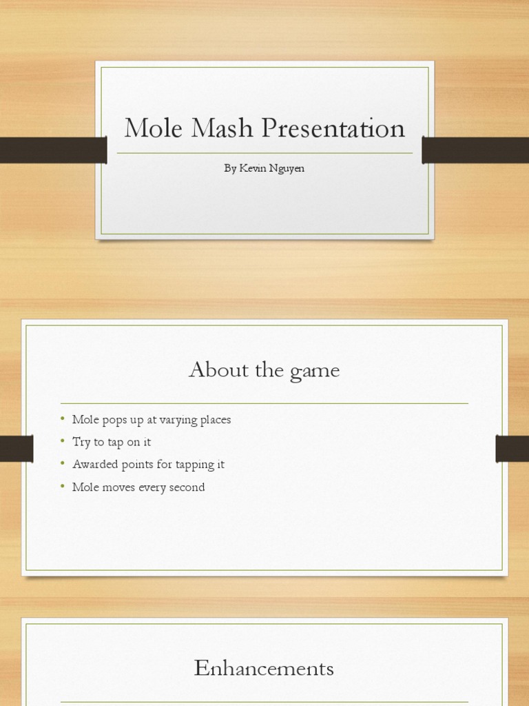 Fun Mole Mash Game Overview | PDF