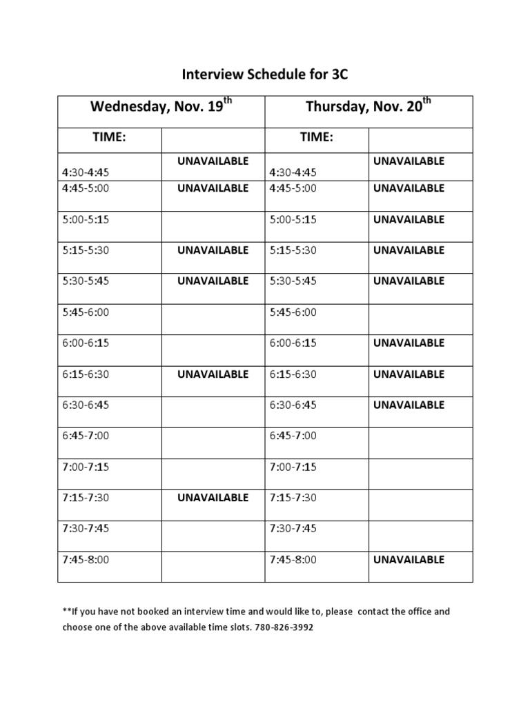 Interview Schedule | PDF