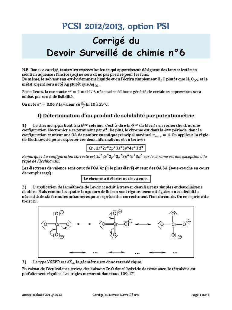 Ds6 Psi Corrige Pdf Pdf Ammonium Ph