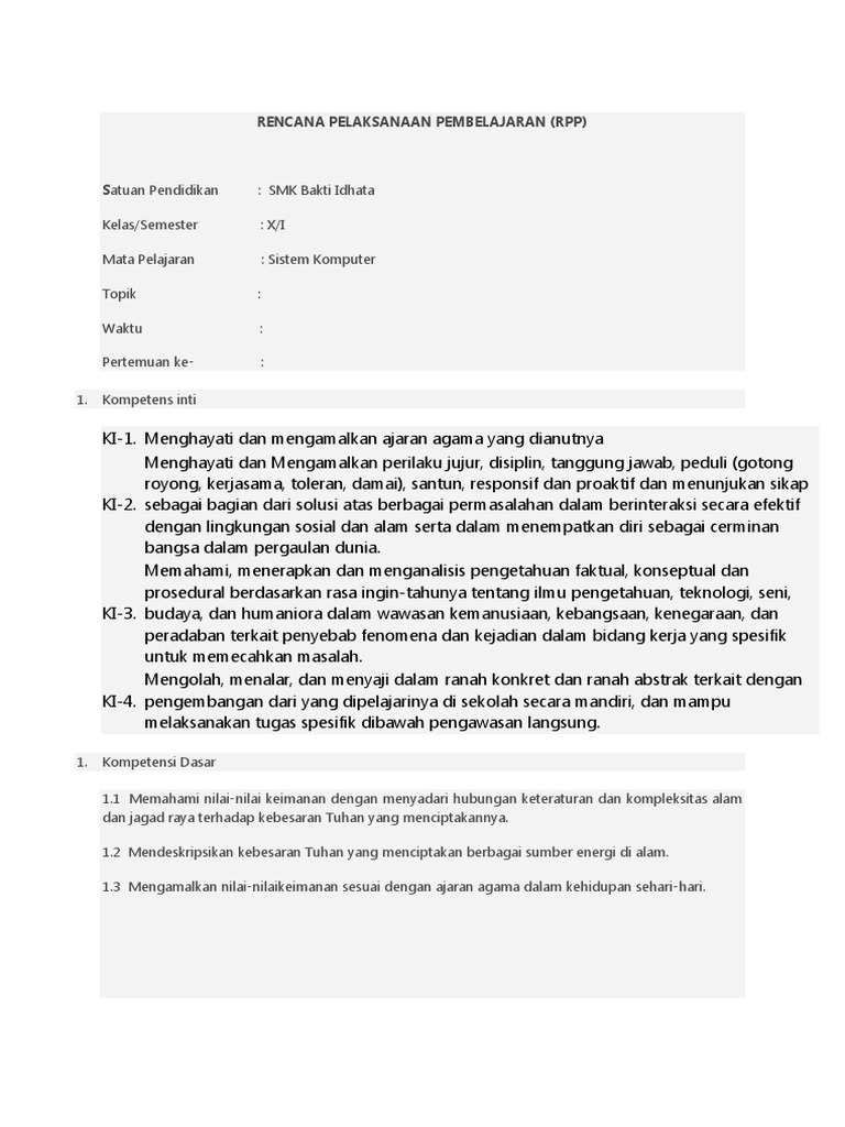 Sistem Komputer Kelas X | PDF