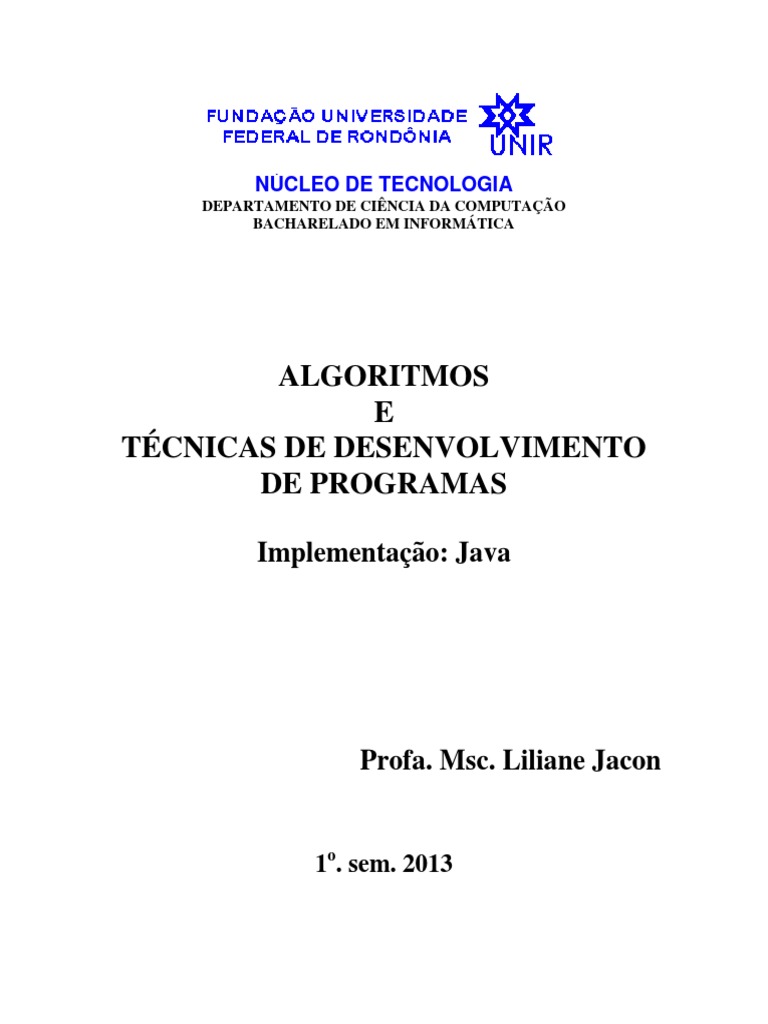 Apostila Algoritmos Java 2013 | PDF | Programação funcional | Linguagem ...